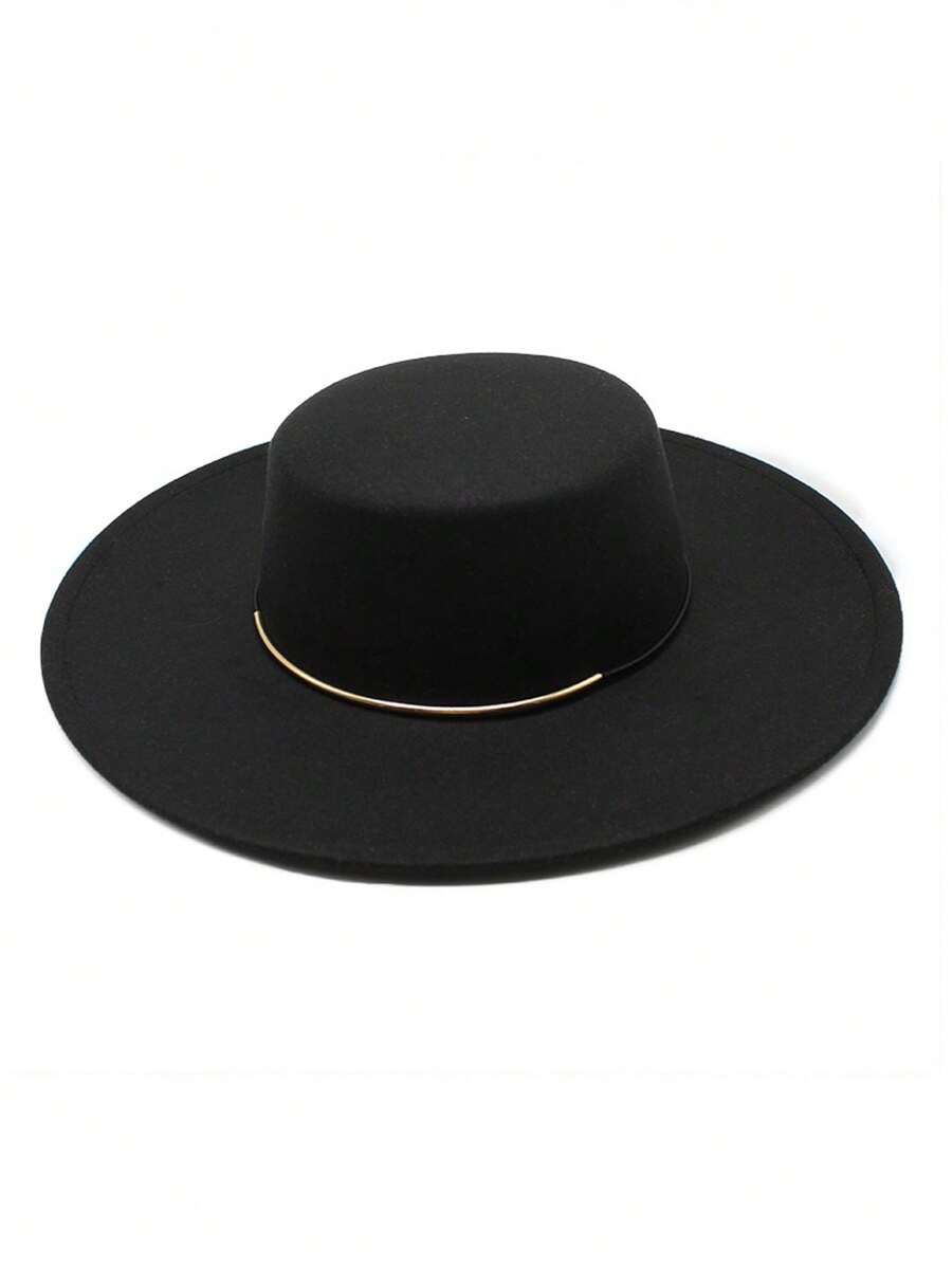 New Thickened Men's Wool Felt Hat, Autumn & Winter Collection, Flat Top ...