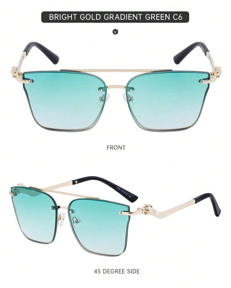 New Arrival Vintage Rimless Double-bridges Irregular Thin Temple ...