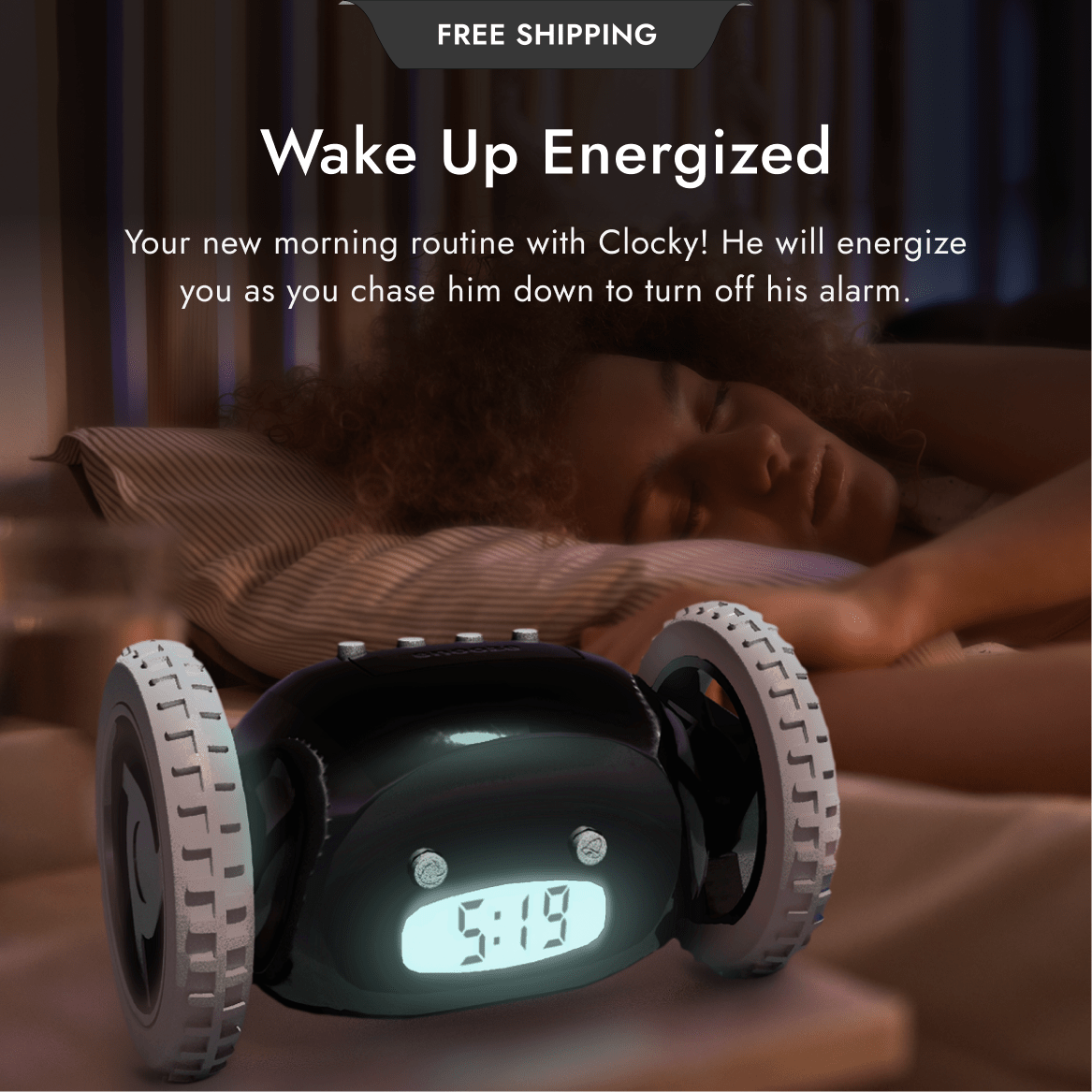 Clocky Alarm Clock on Wheels (Official) | Extra Loud for Heavy Sleepers ...