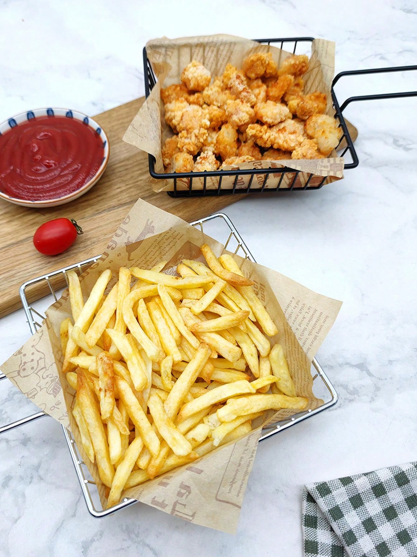 Square Fry Basket/Stainless Steel Chip Basket/Fry Food Display Holder ...