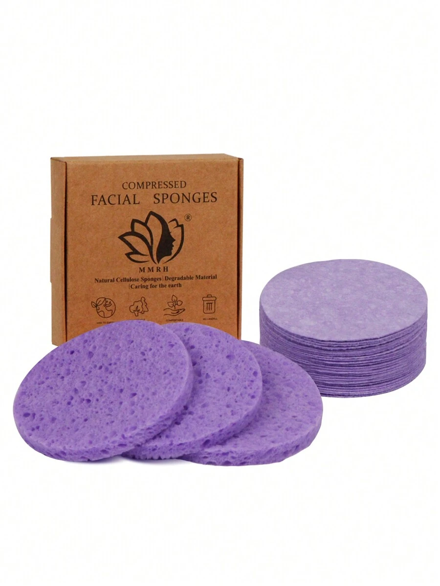 20-Count Natural Facial Sponges, Beauty Spa Sponges For Facial ...