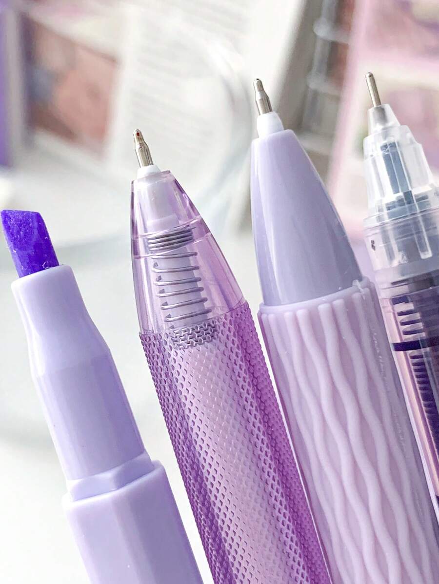 MOKA 7pcs/Box Push-Type Ballpoint Pens, Multicolor High-End Solid Color ...