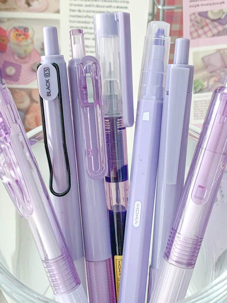 MOKA 7pcs/Box Retractable Ballpoint Pens, Multi-Color Premium Smooth ...