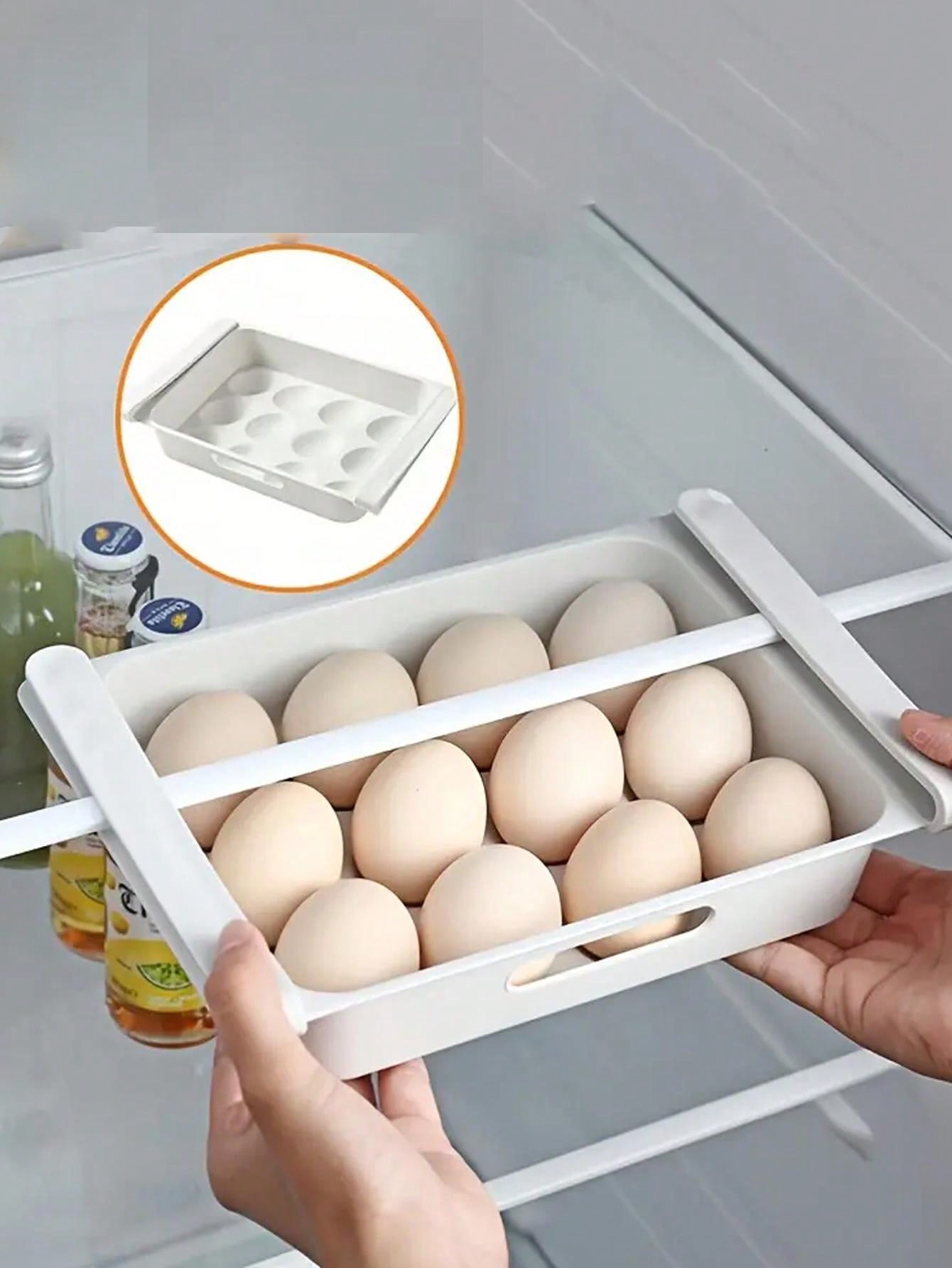1pc 12 Lattices Drawer Egg Rack For Fridge, Refrigerator Storage Rack ...