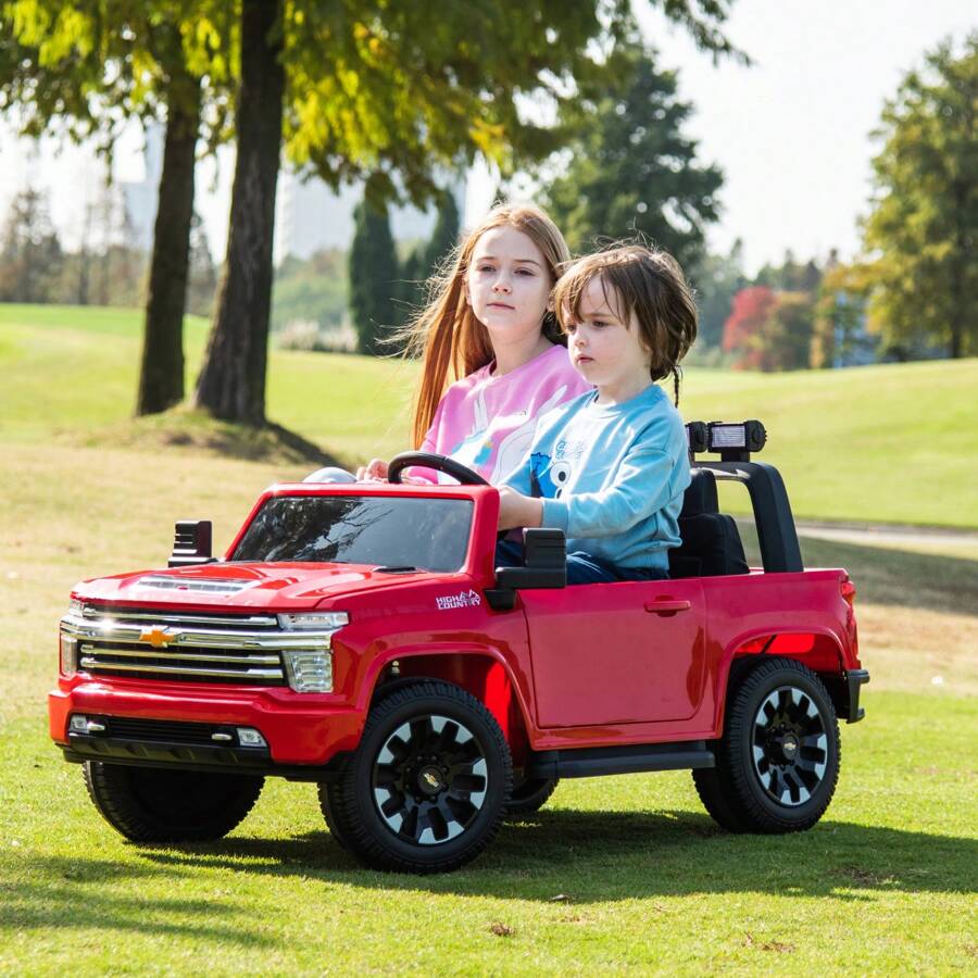 POSTACK Kids Ride On Car 24V Chevrolet Official License with 2 Seats ...