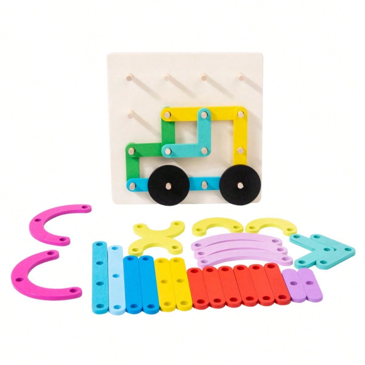 Nail Board Shape And Column Match Puzzle Board Game For Pre-school And ...