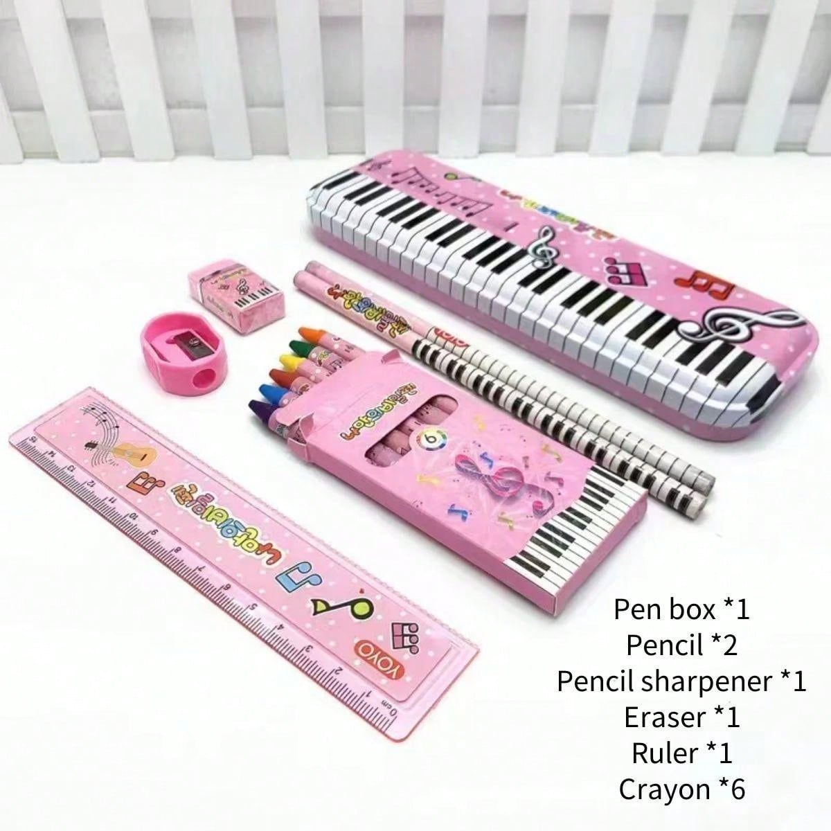 12pcs/set Piano Notes Stationery Set | SHEIN USA