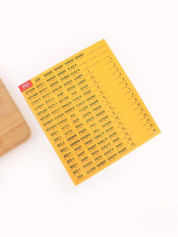 1pcs Circuit Breaker Sticker, 129pcs/set, Label Fuse Box Identification ...