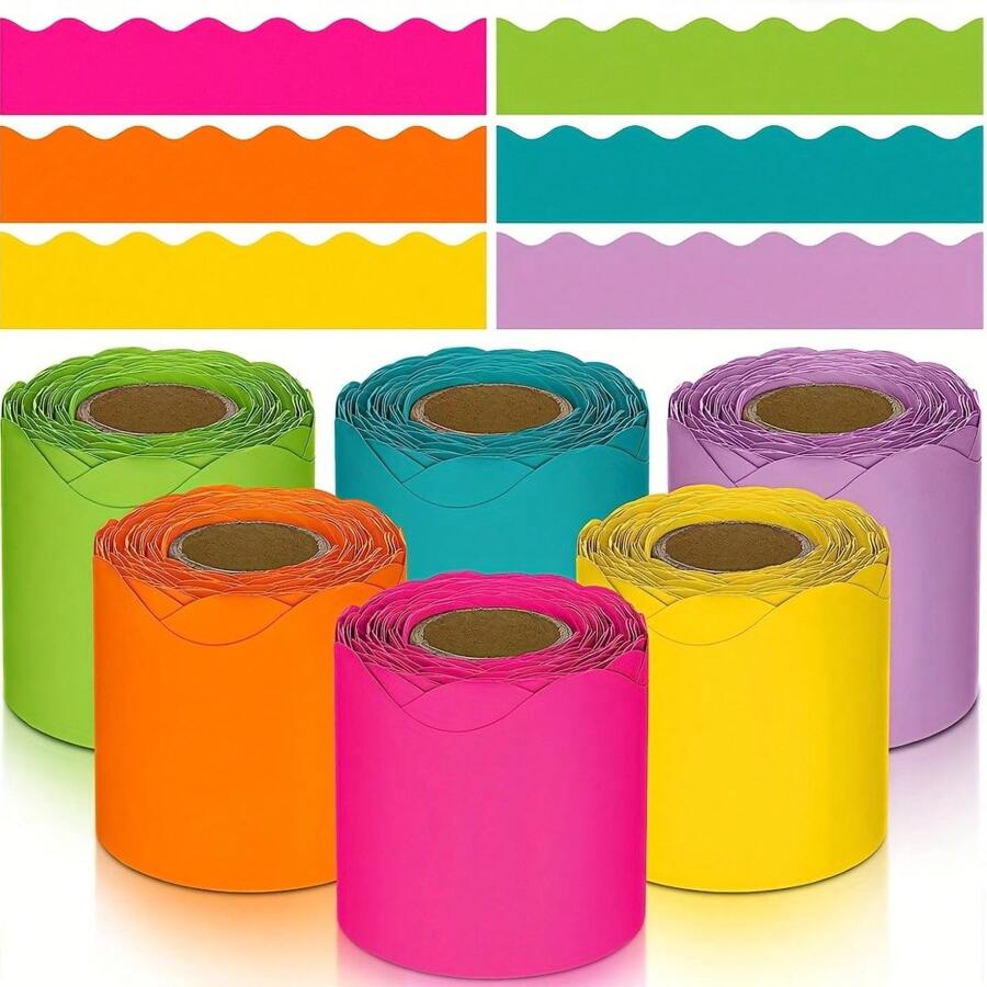 1 Roll 32ft Colorful Classroom Borders for Bulletin Board Scalloped ...