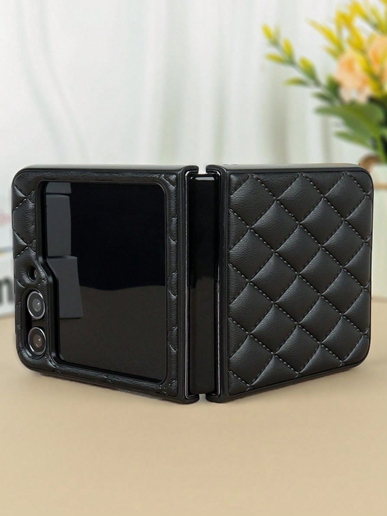 1pc 3d Rhombus Leather Folding Phone Cover Compatible With Samsung ...