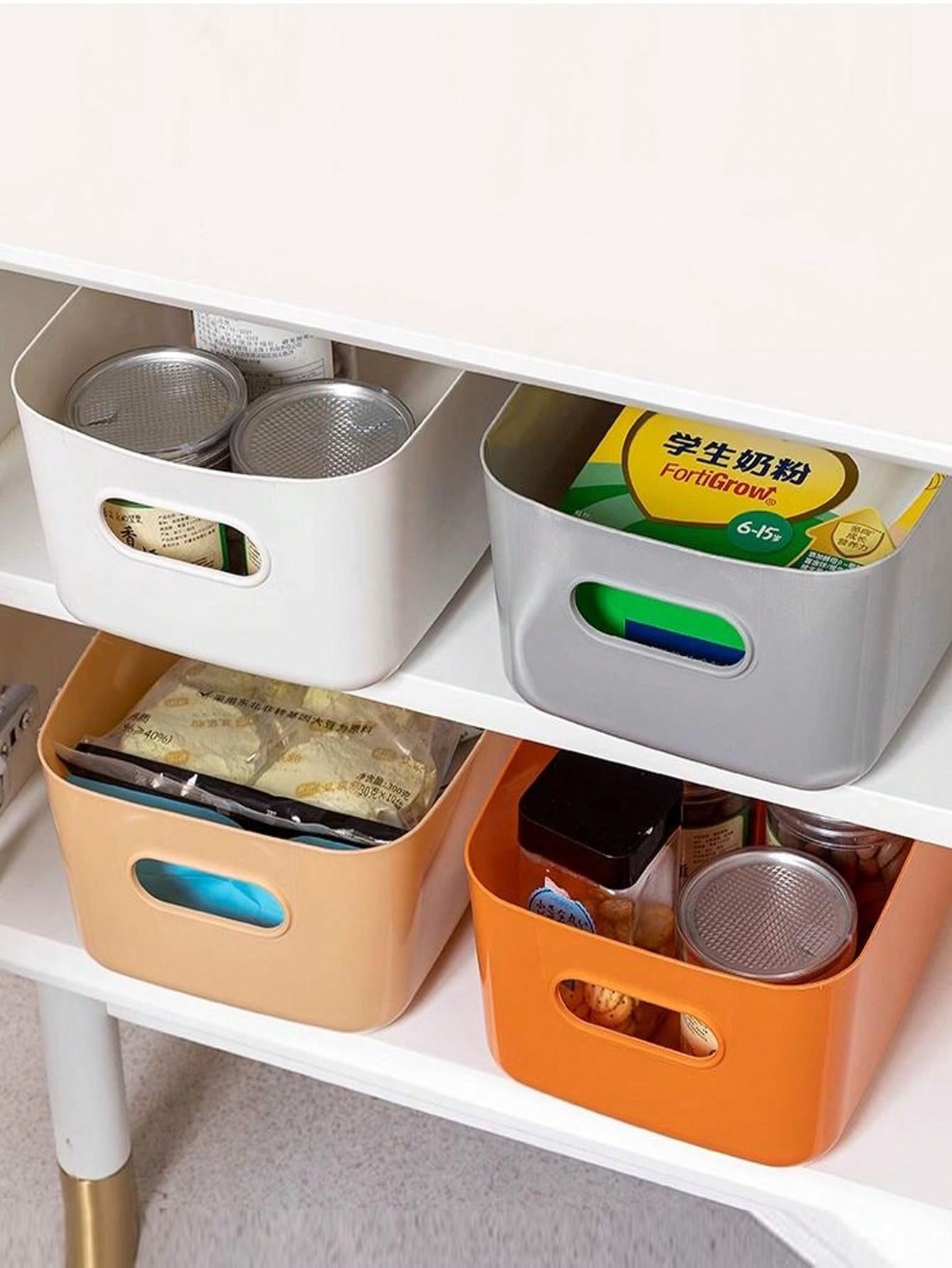 1 Large Gray Plastic Storage Bin, Pantry Collection And Refrigerator ...