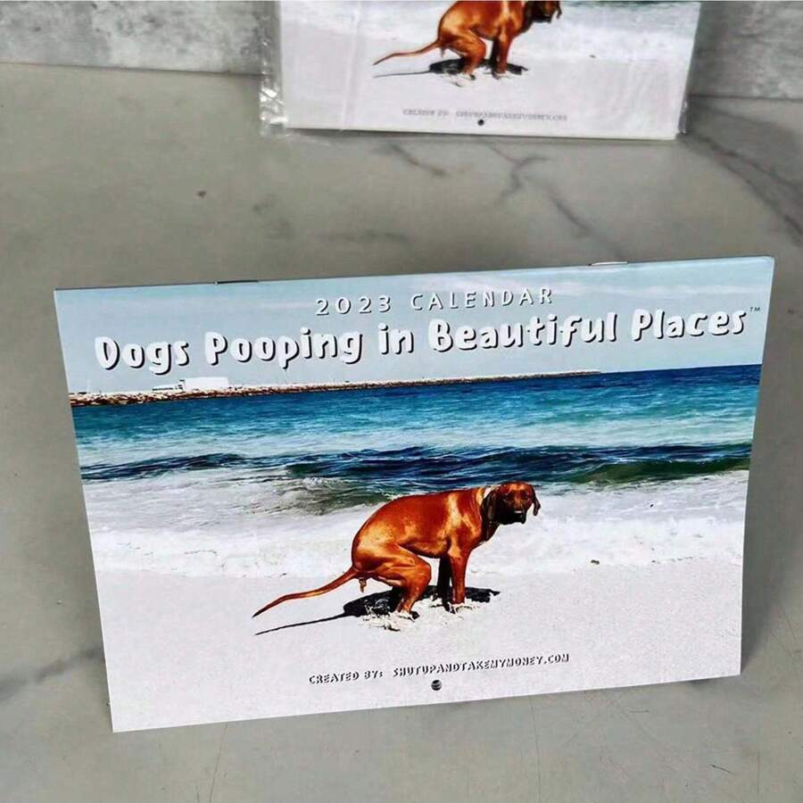 Dog Poop Calendar 2024, Funny Dog Calendar, Dogs Pooping In Beautiful ...