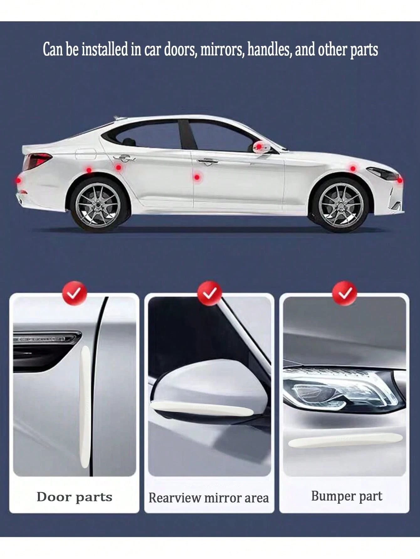 Car Door Edge Guards, White Silicone Anti-Scratch Bumper Strips ...