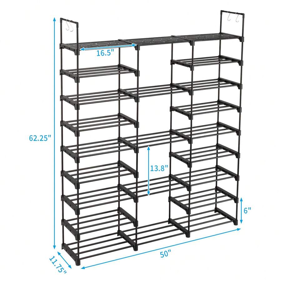 10 Tiers Shoe Rack Storage Organizer Shoe Shelf Organizer for Entryway ...