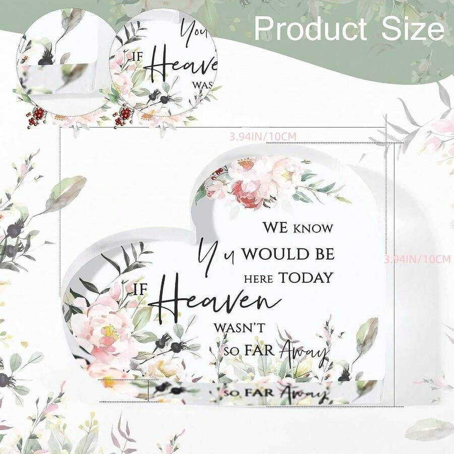 Heart Acrylic Sign in Loving Memory of Loved One Wedding Memorial Table ...