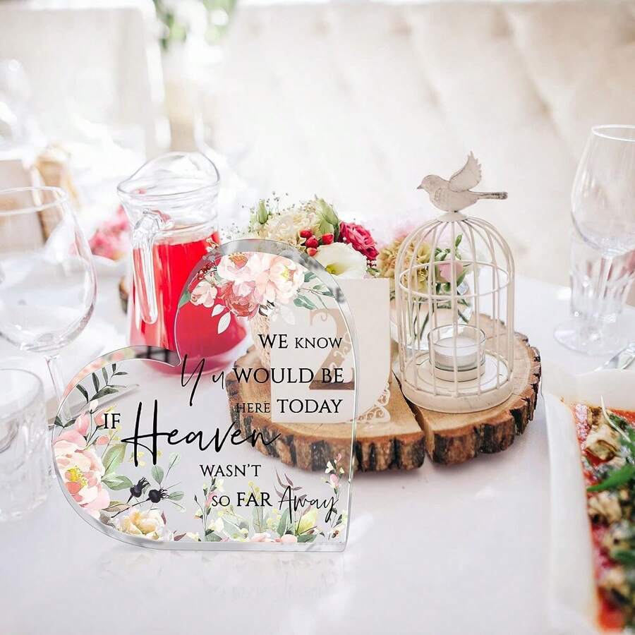 Heart Acrylic Sign in Loving Memory of Loved One Wedding Memorial Table ...