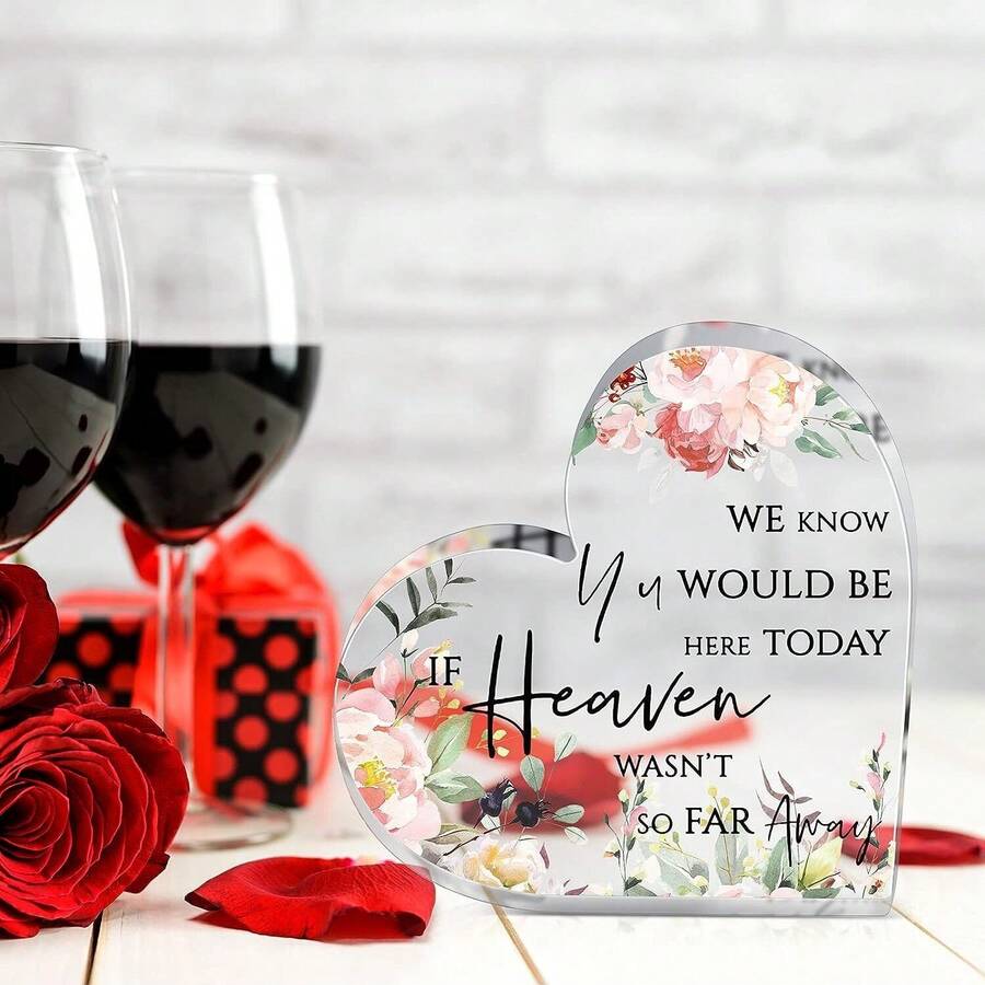 Heart Acrylic Sign in Loving Memory of Loved One Wedding Memorial Table ...