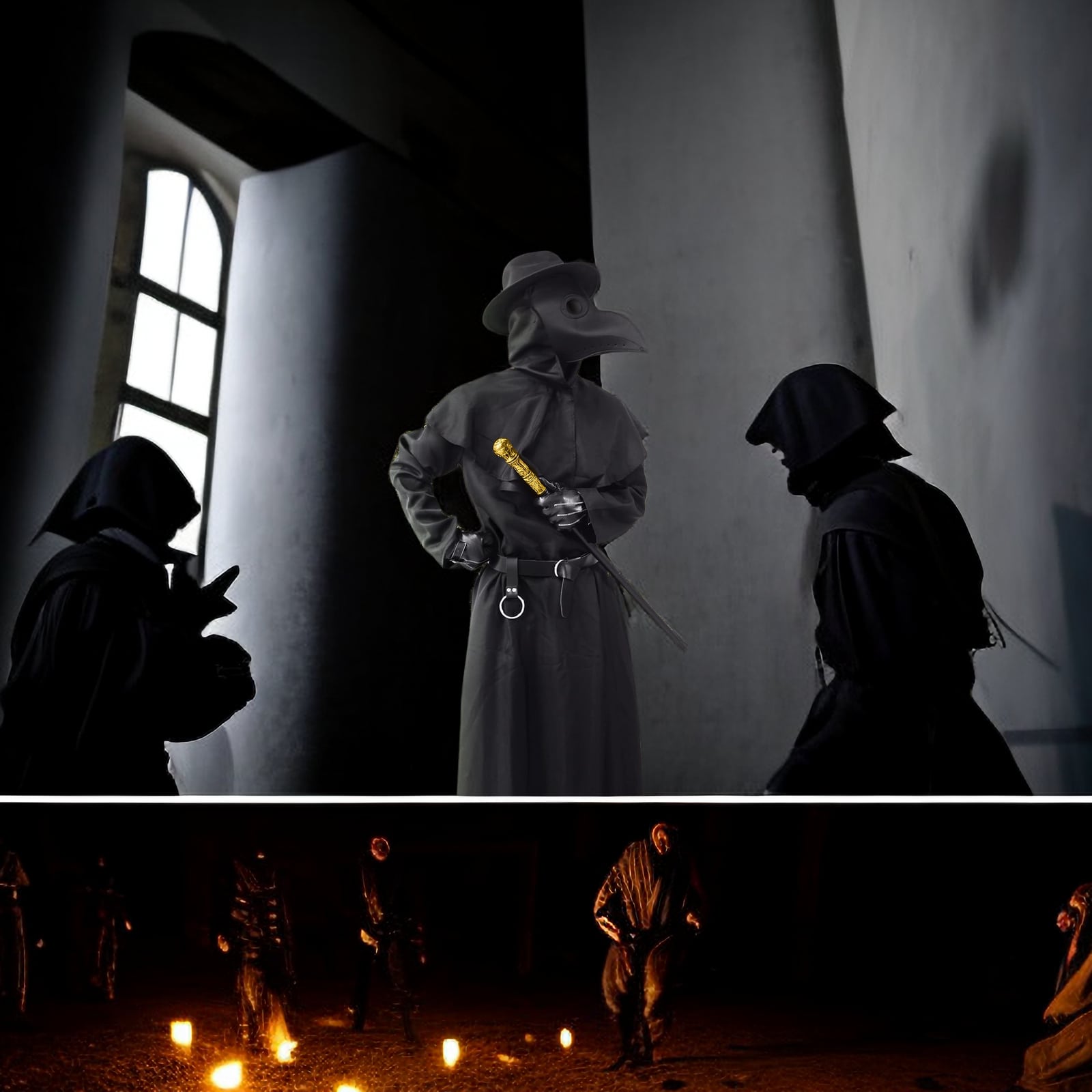 Doctor Mask Black Pu Leather Bird Mask Role Play Steampunk Clothing ...