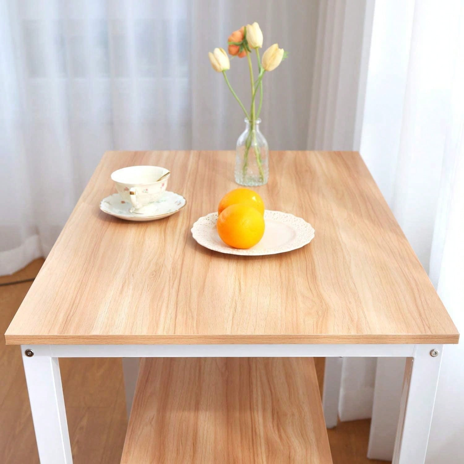 3 Piece Industrial Dining Table Set, Rustic Small Bar Table Set with 2 ...