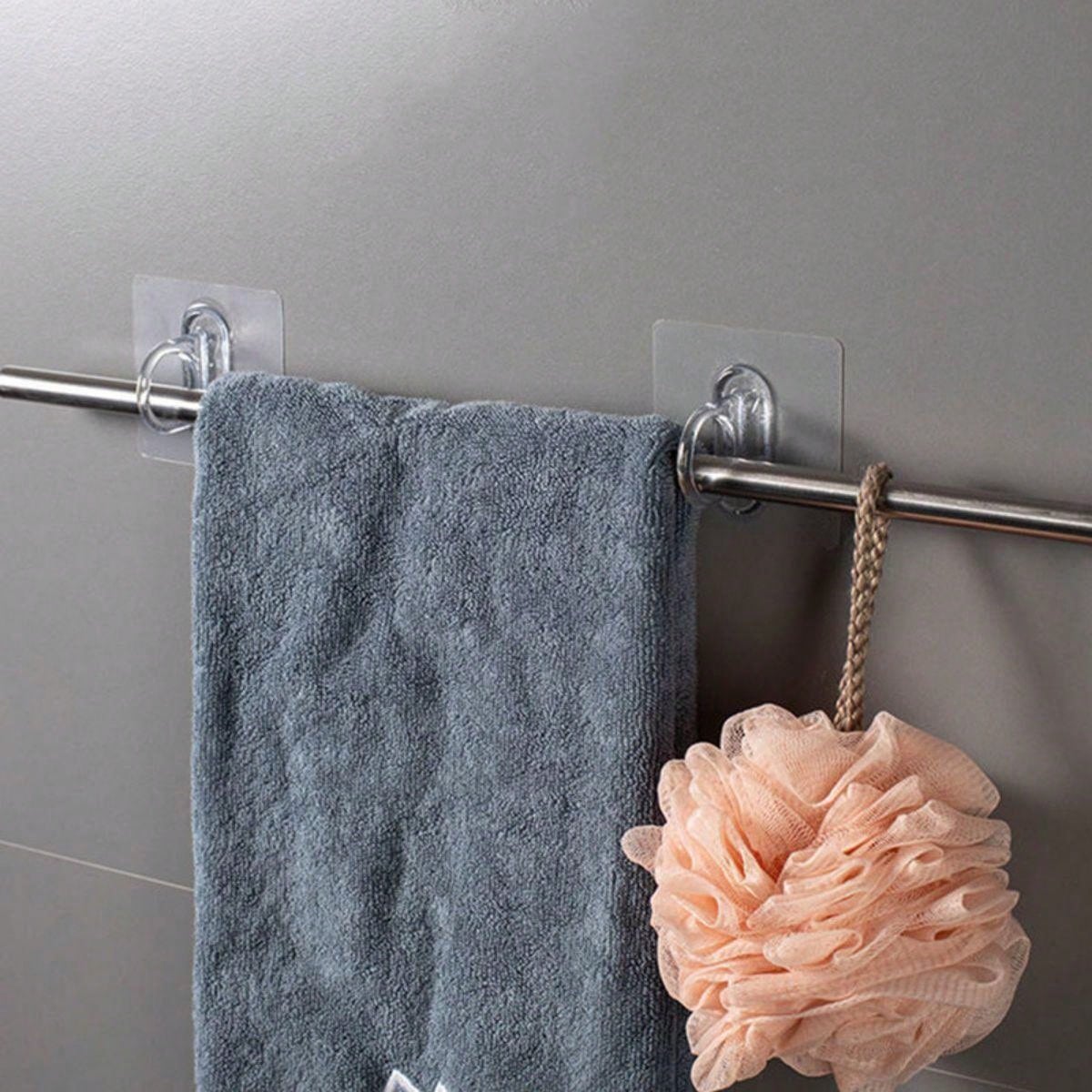 6pcs/bag Circular Hook Adhesive Hook Curtain Pole Bracket, No Drilling ...