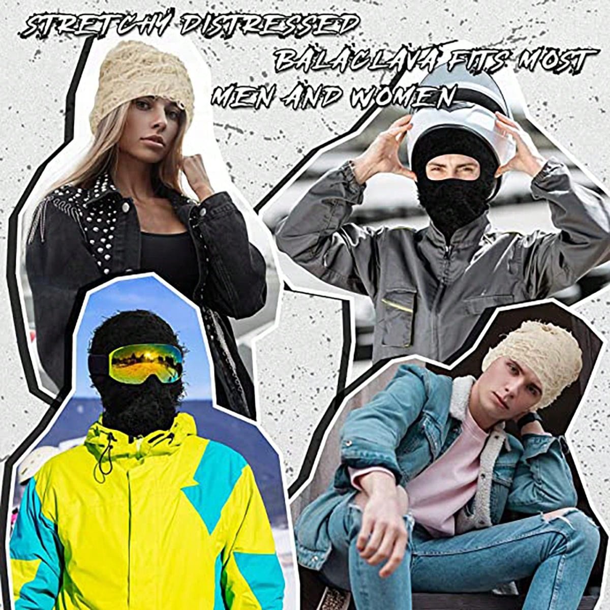 Distressed Balaclava Face Mask Trending Ski Masks Windproof Winter ...