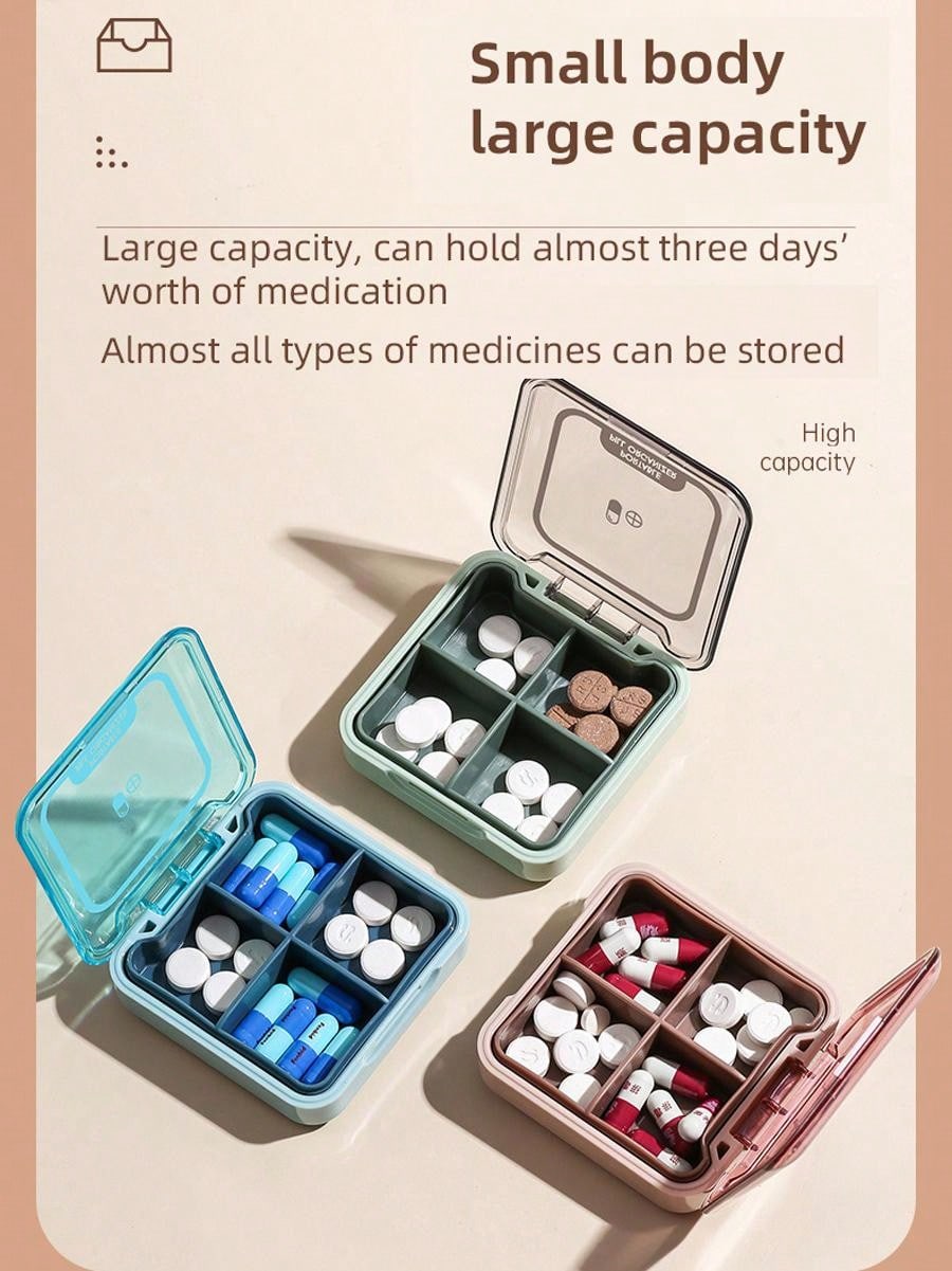 Portable Mini Pill Box For Travel, Plastic Pocket Size Pill Container ...