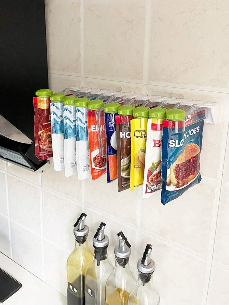 1pc Household Seasoning Packet Organizer Wall-mounted Storage Rack, For ...