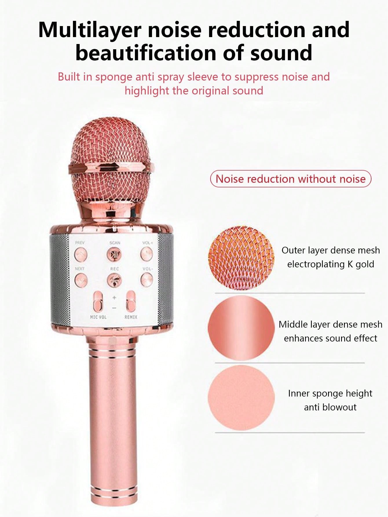 Wireless Microphone, Microphone & Speaker Combo, Multi-functional ...