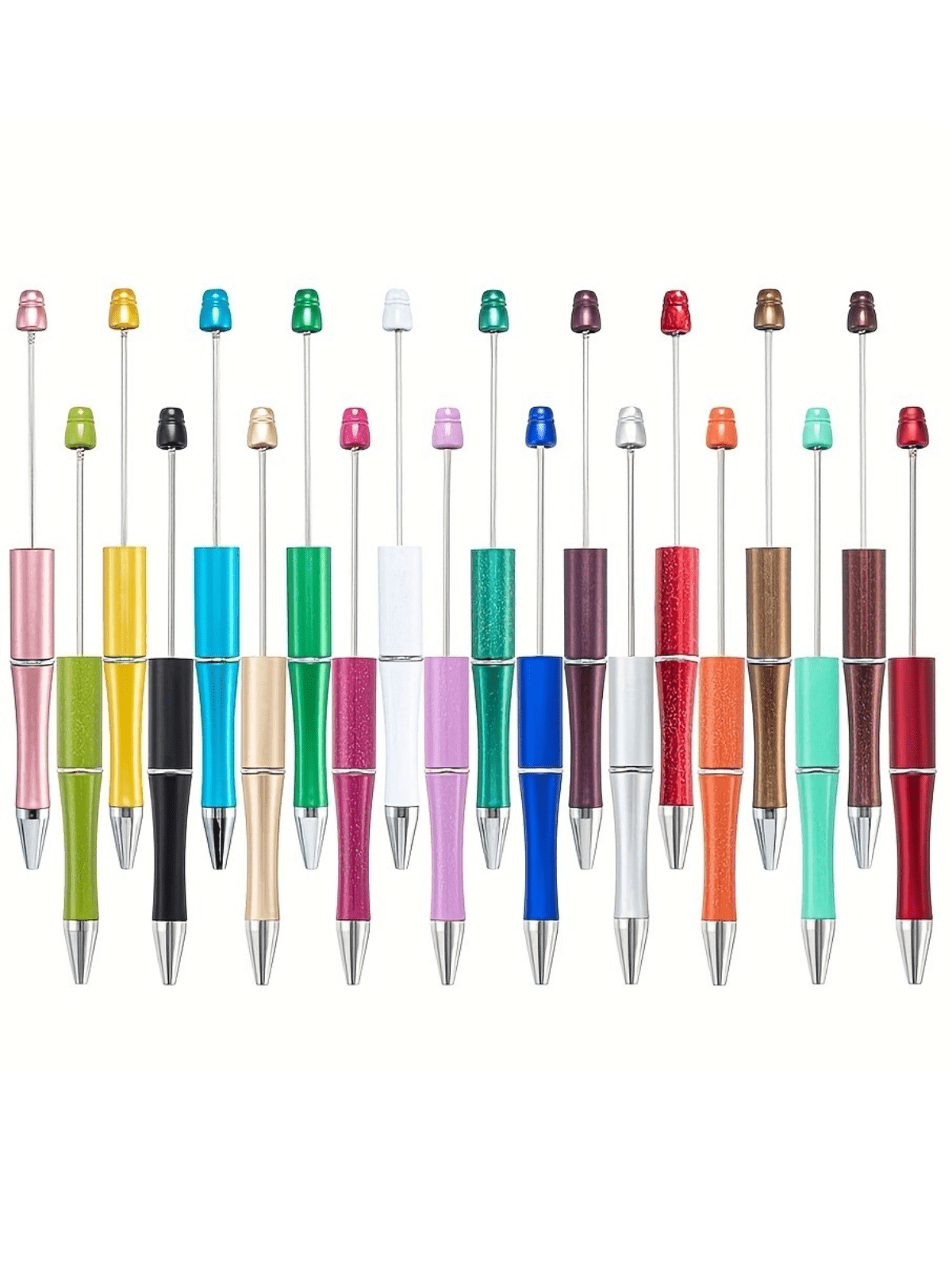 20 Colors Beadable Pens Plastic Bead Ballpoint Pens Bulk , Cute Cool ...