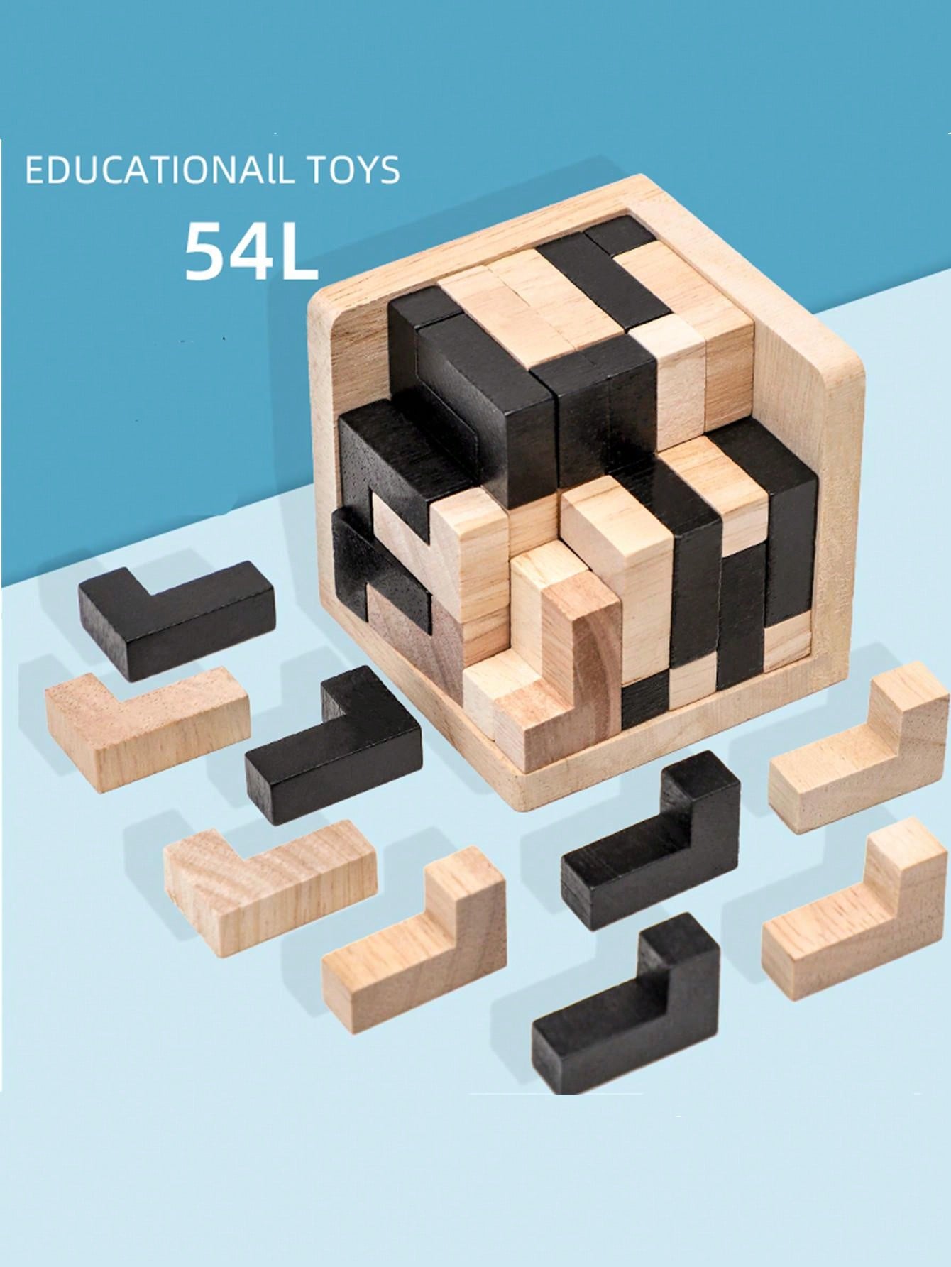 Wooden Mechanical Puzzle Box With 54 Moves, Luban Lock, Kong Ming Lock ...