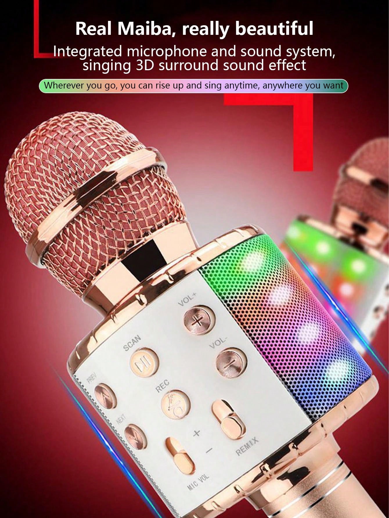 Wireless Microphone, Microphone & Speaker Combo, Multi-functional ...