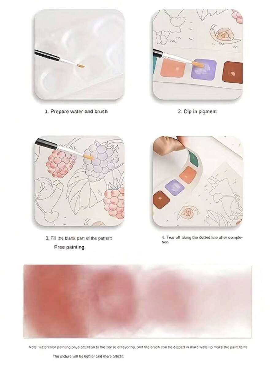 1pc Creative Watercolor Coloring Book Decompression Drawing Book ...