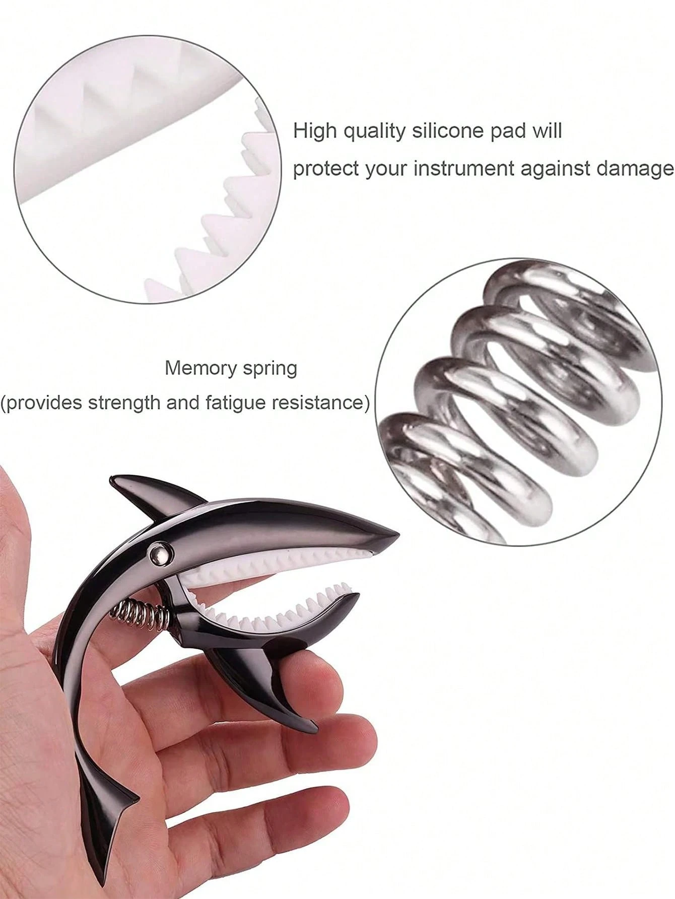 1 Pieza Capotraste De Guitarra Capo Shark Para Guitarra Acústica Y ...