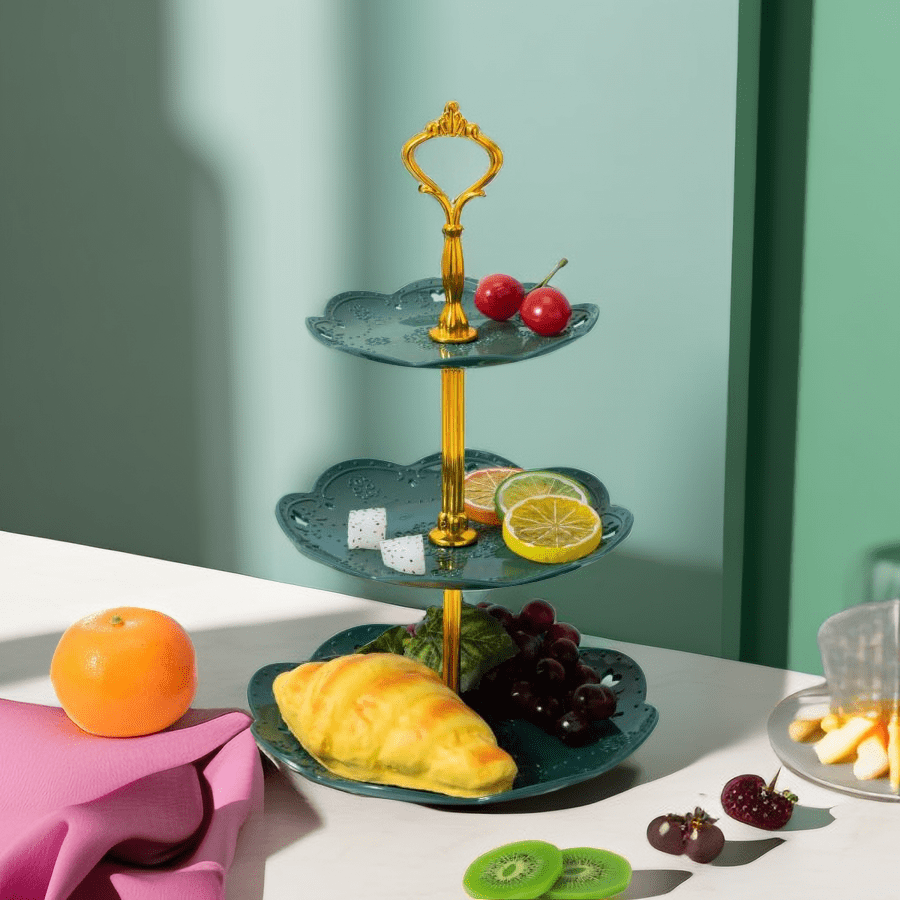 3-Tier Dessert Display Stand Fruits & Snacks Plate Candy Tray, Perfect ...