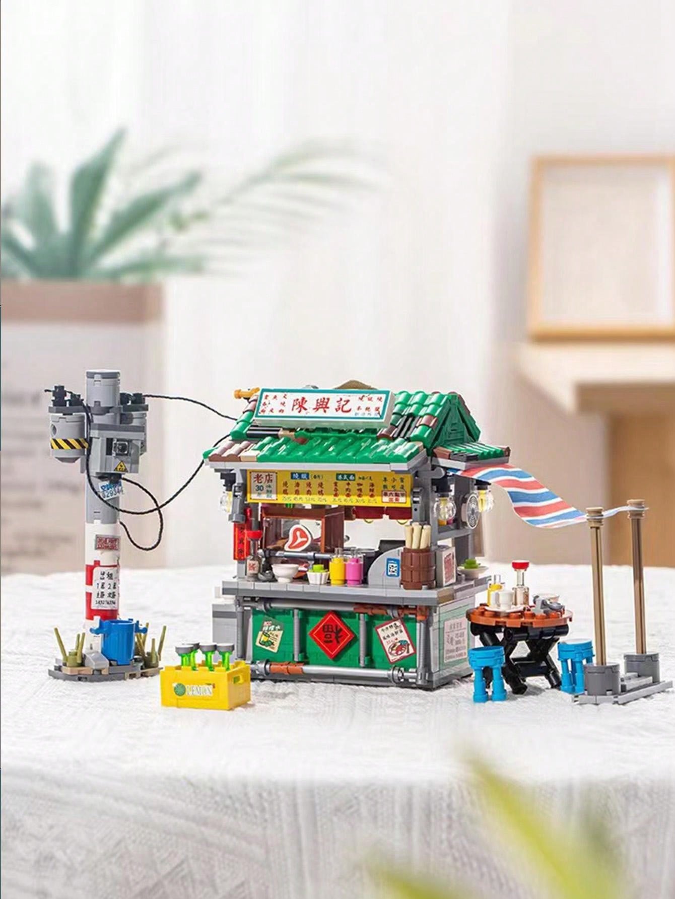 Miniature Building Blocks Model Decoration Set Of Flavor Snack Stalls ...