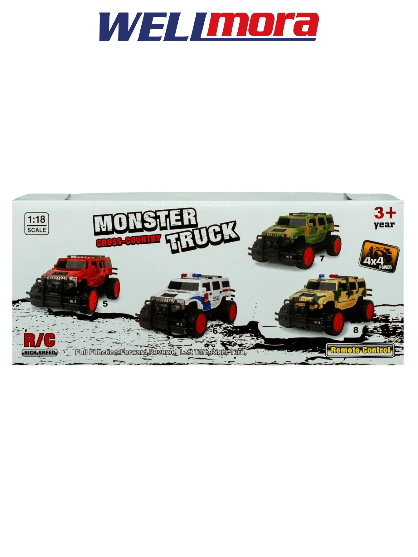 Remote Control Cross Country Monster Truck Toy With Bumper 1:18 Scale ...