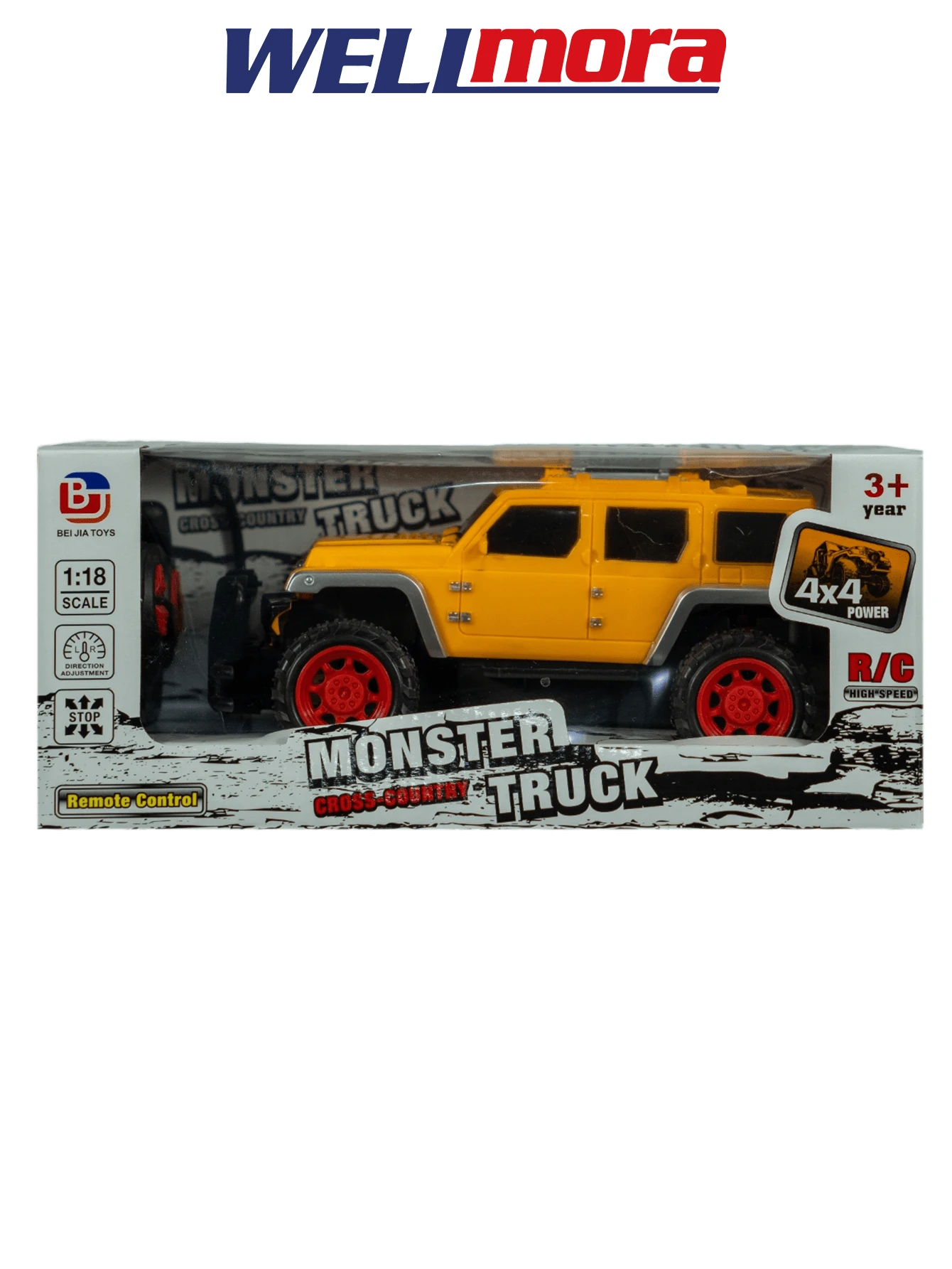 Remote Control Cross Country Monster Truck Toy With Bumper 1:18 Scale ...