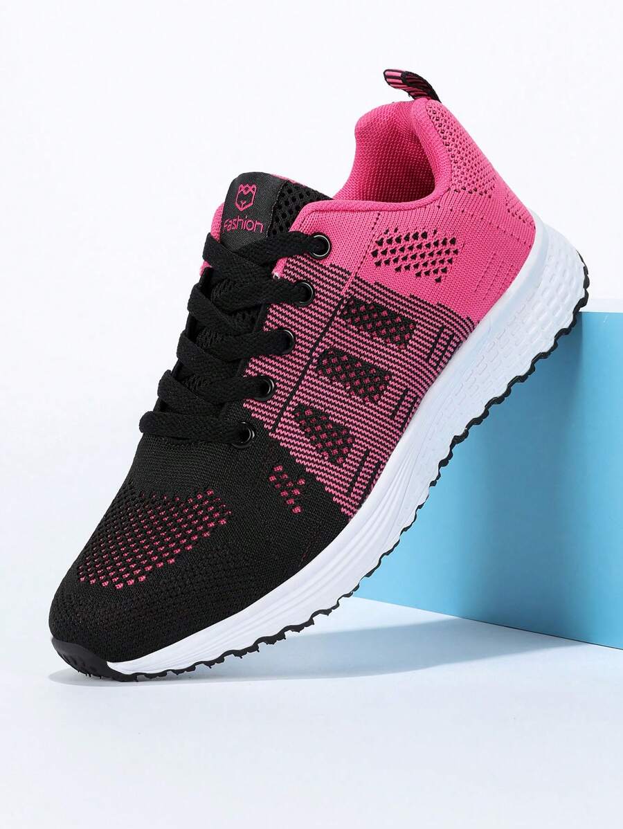 Women's Lightweight Mesh Athletic Shoes, Breathable Lace-Up Running ...