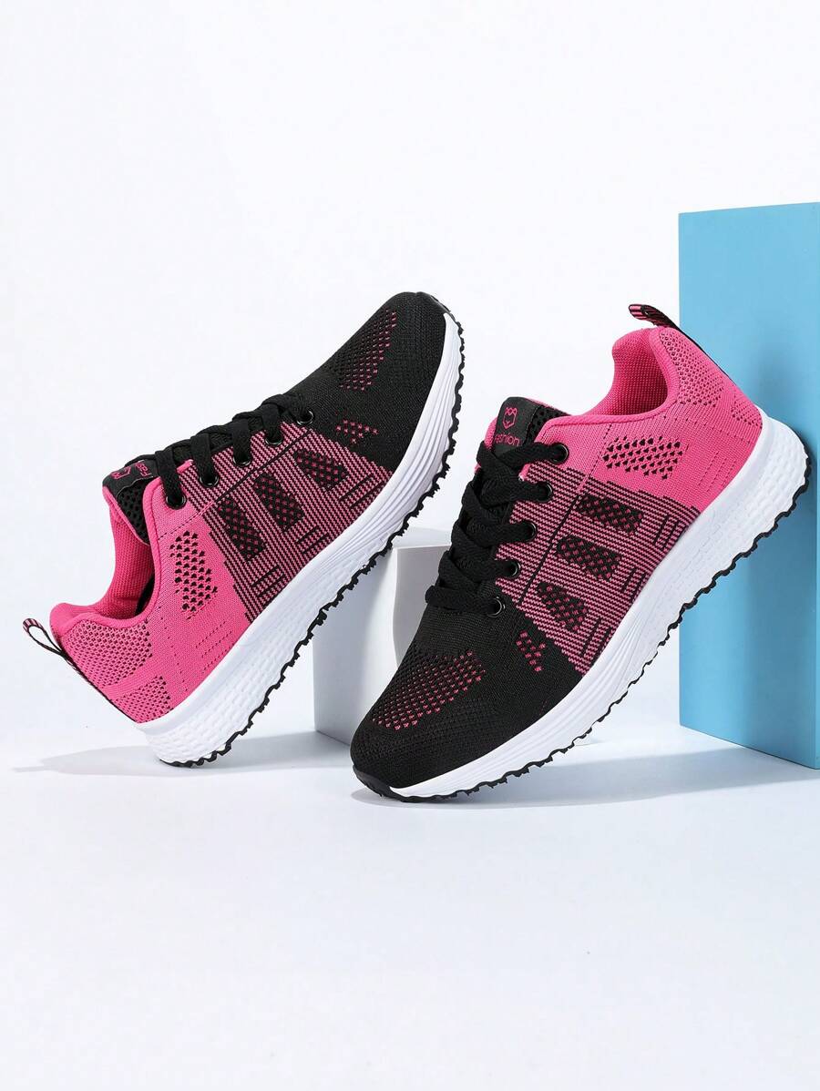 Women's Lightweight Mesh Athletic Shoes, Breathable Lace-Up Running ...
