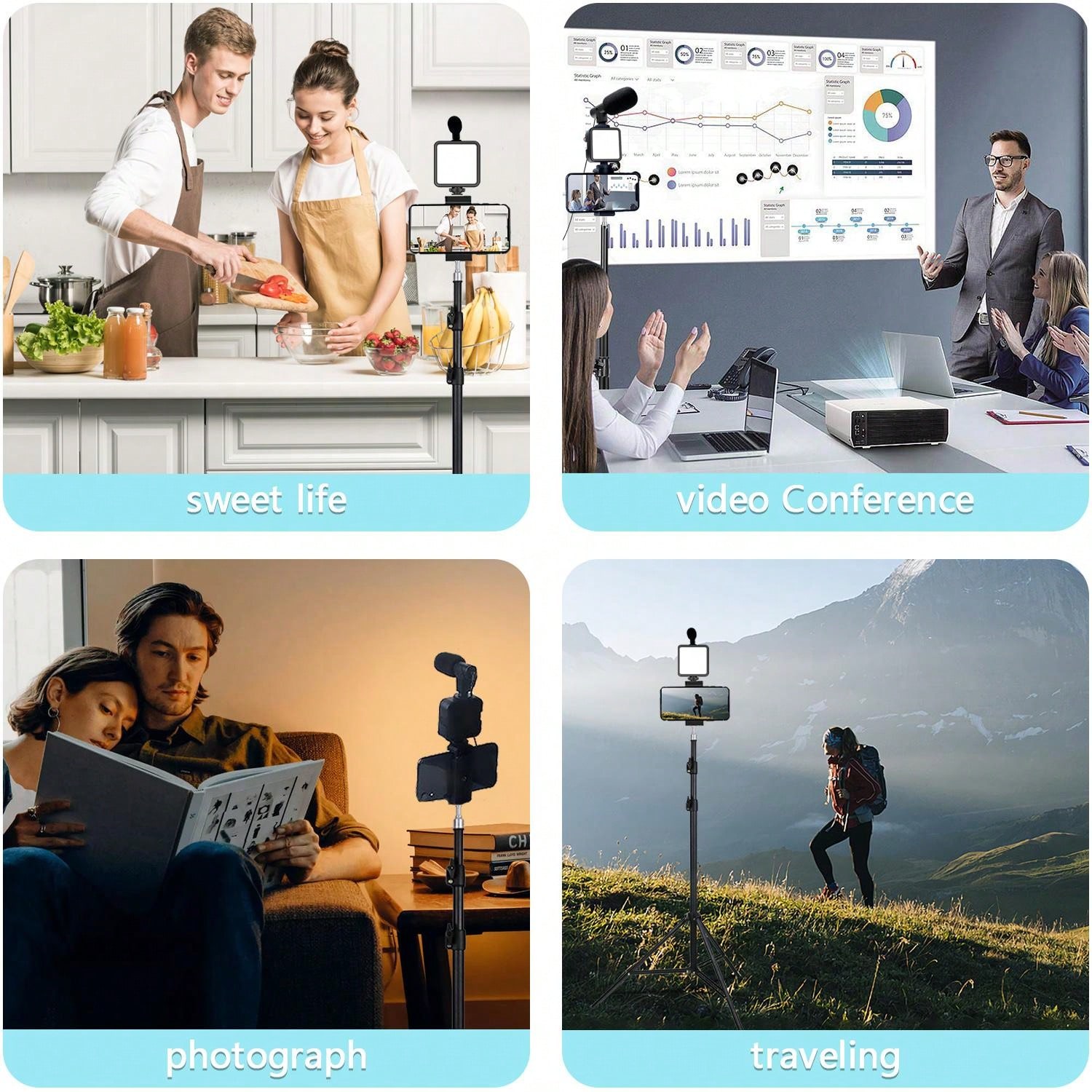 160CM Tripod Type-c Vlogging Kit With Tripod Stadn for Android Type C 3 ...