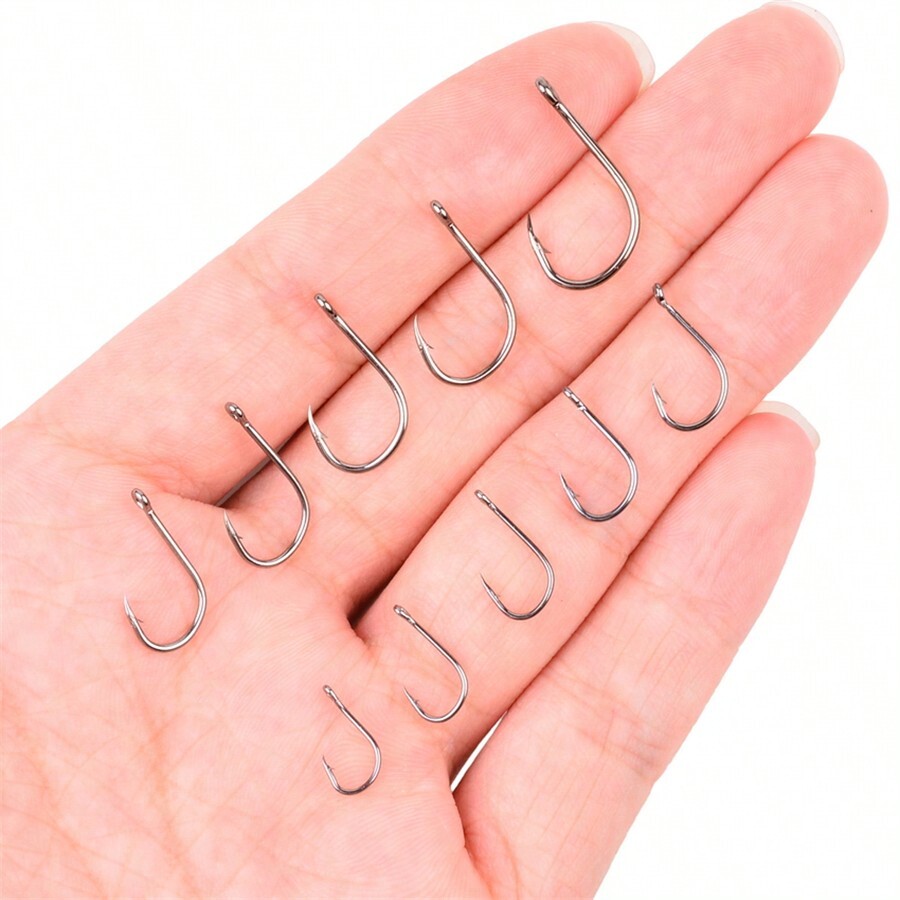 600pcs Fishing Hooks Set High Carbon Steel Barbed FishHooks For ...