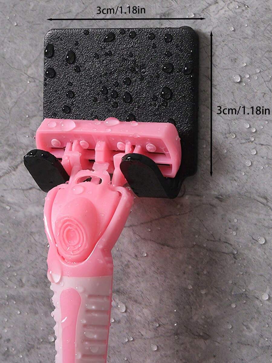 3pcs Wall Mounted Shaver Holder, Black ABS Shaver Storage Rack, For ...
