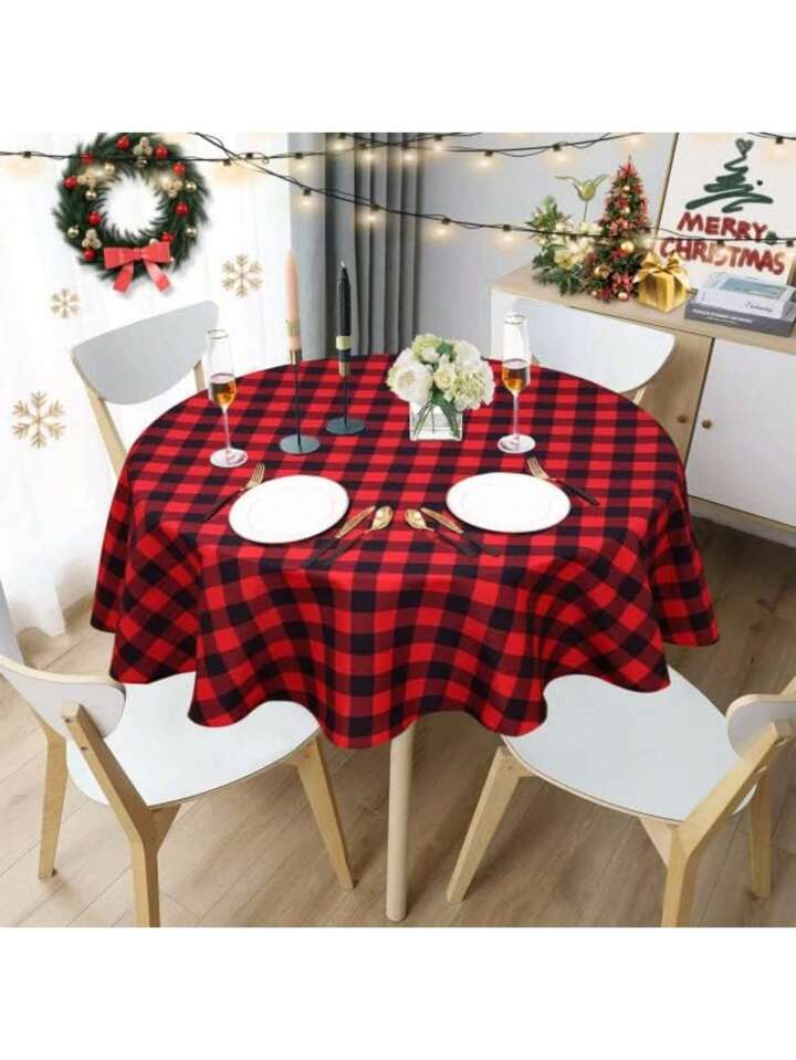 SHEINテーブルクロス タータンチェック クリスマス - キッチン/食器