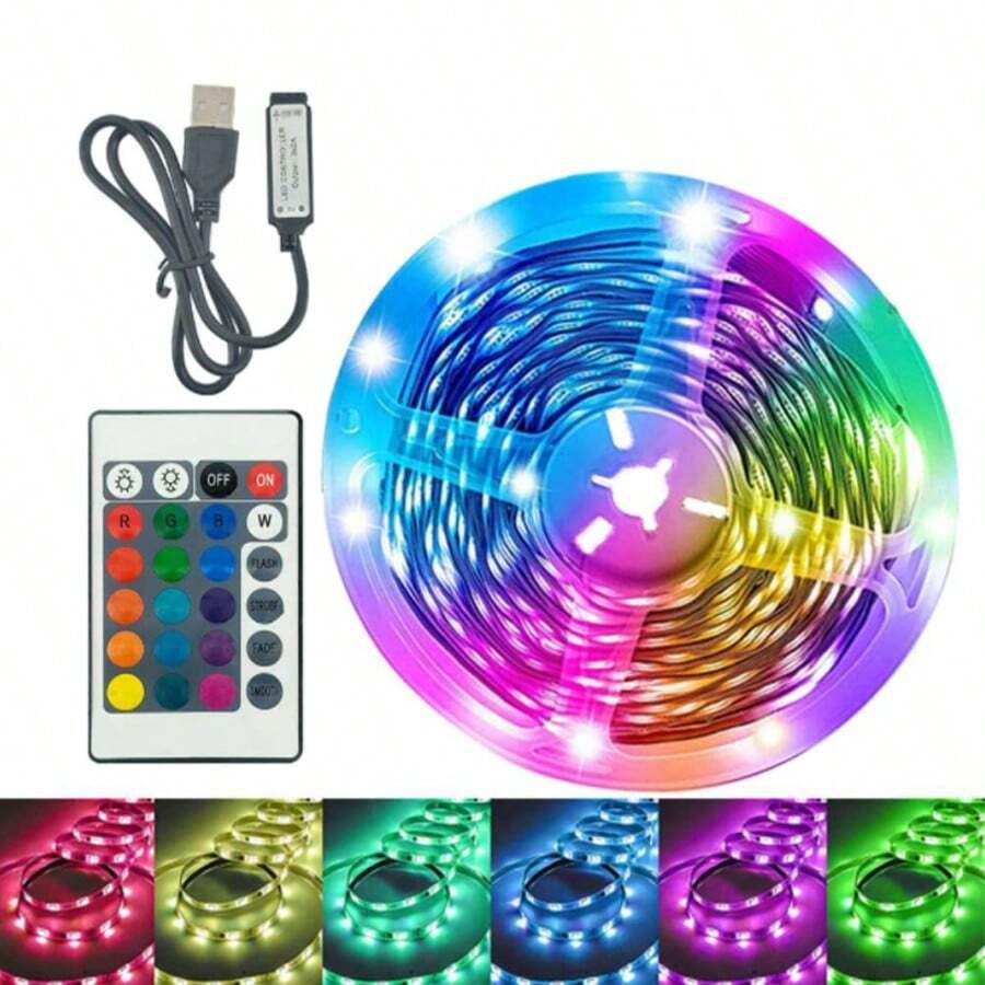Luces de tira LED ultra largas de 5V USB de 3FT~66FT, cambios de color ...
