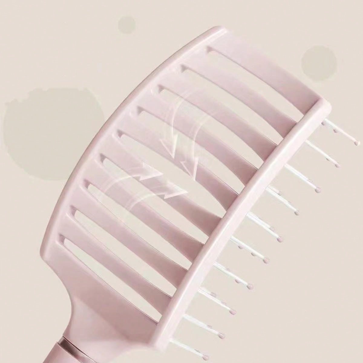 Sakura Pink Fluffy Double Rows Teeth Comb For Girls And Women, Massage ...