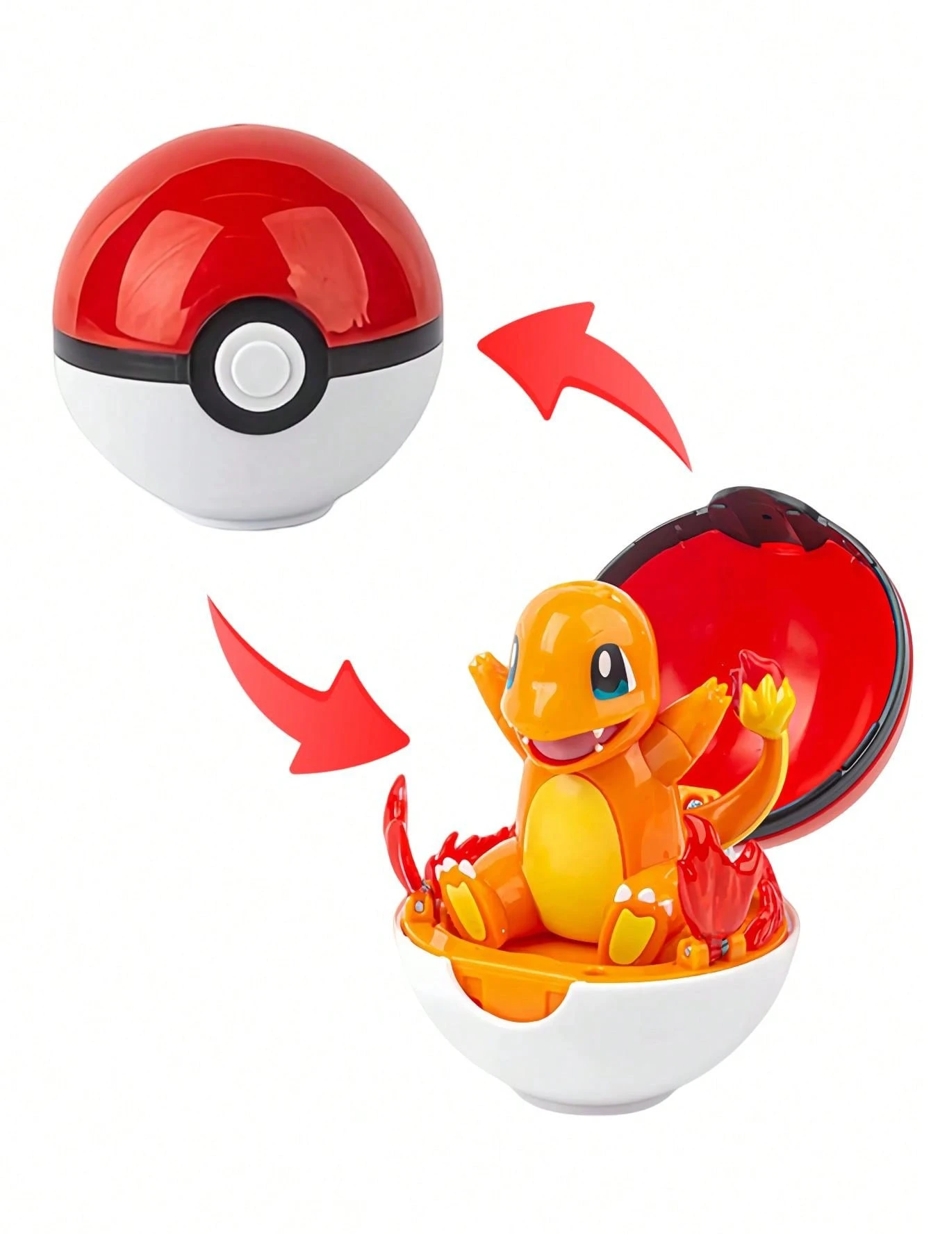 pokemon 1pc Charmander Transformable Action Figure With Pokeball, Anime ...