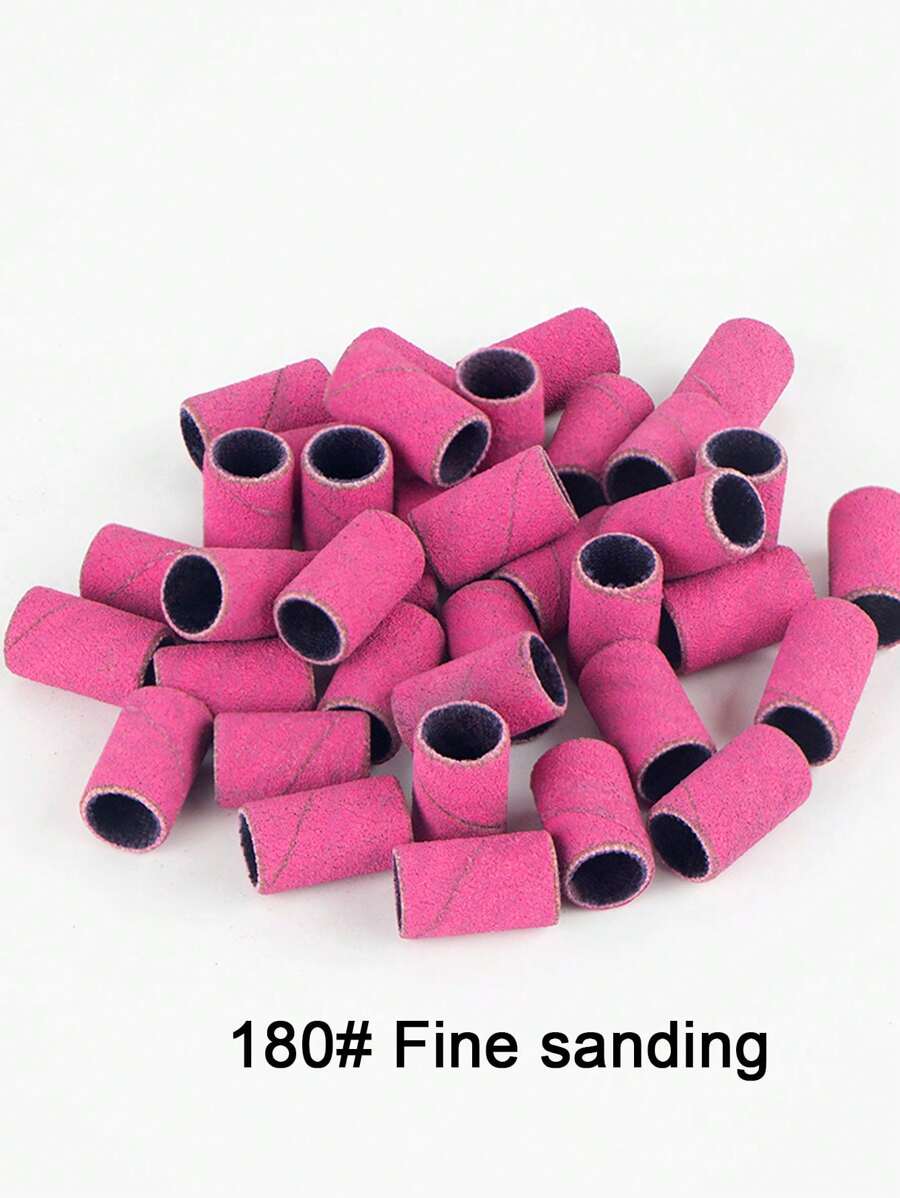 100Pcs/box Sanding Bands With Metal Shaft Set Nail Drill Bits For Nail ...