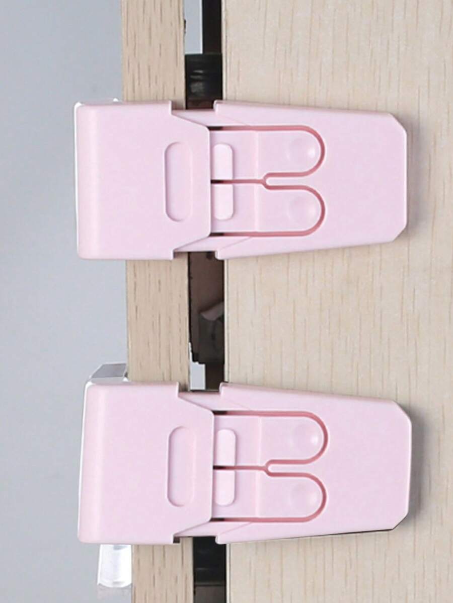 Set Of 3 Pink Right-Angle Safety Locks For Drawers, Cupboards ...