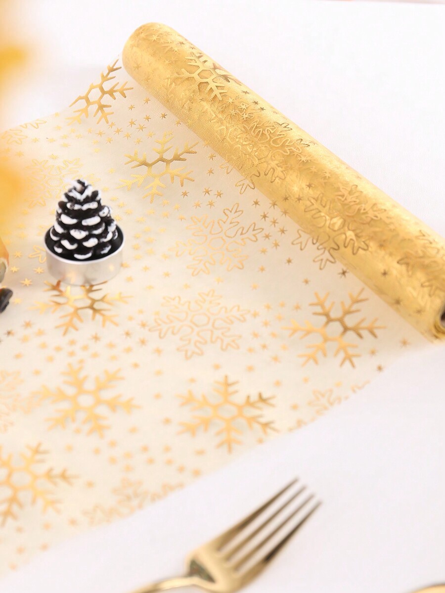 1pc 300cm/500cm Christmas Table Runner Party Table Runner Gold Silver ...