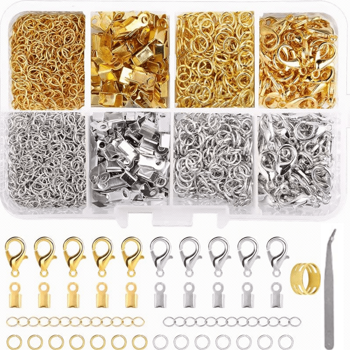 1box (approx. 1040pcs) 8 Styles Transparent Silicone Earring Backs With ...